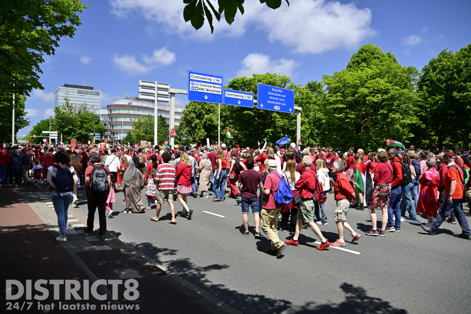 Opnieuw Rode Lijn-demonstratie voor Gaza Malieveld Den Haag - District8.net