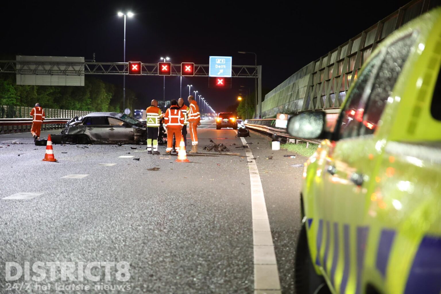 Zwaargewonde En Ravage Na Bizarre Crash Op Snelweg A13 Delft